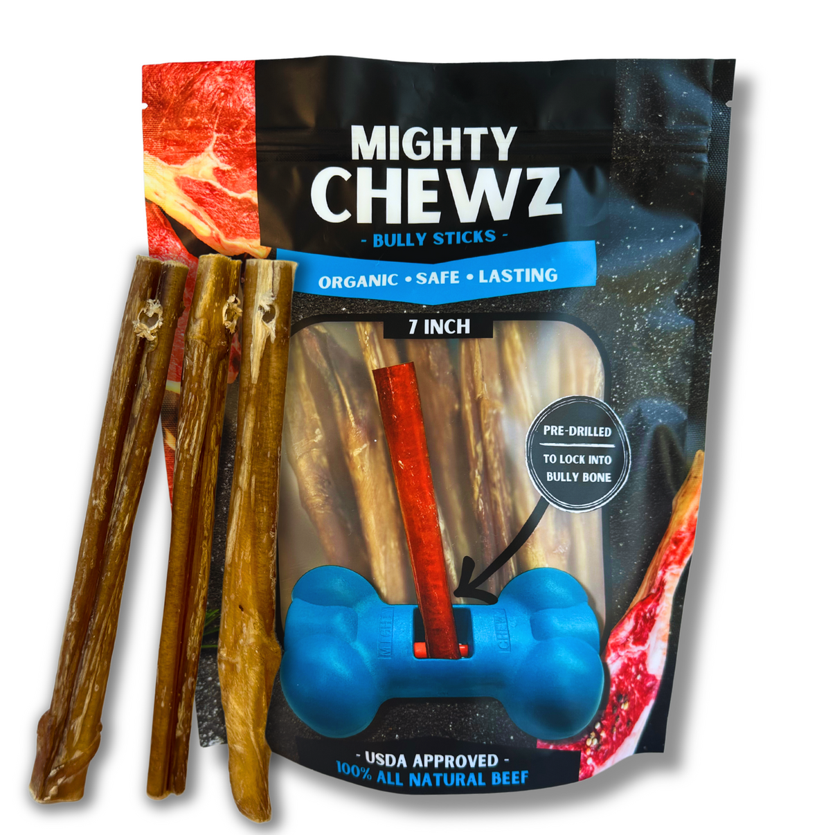 7" Thick Bully Bone - Refill – Mighty Chewz