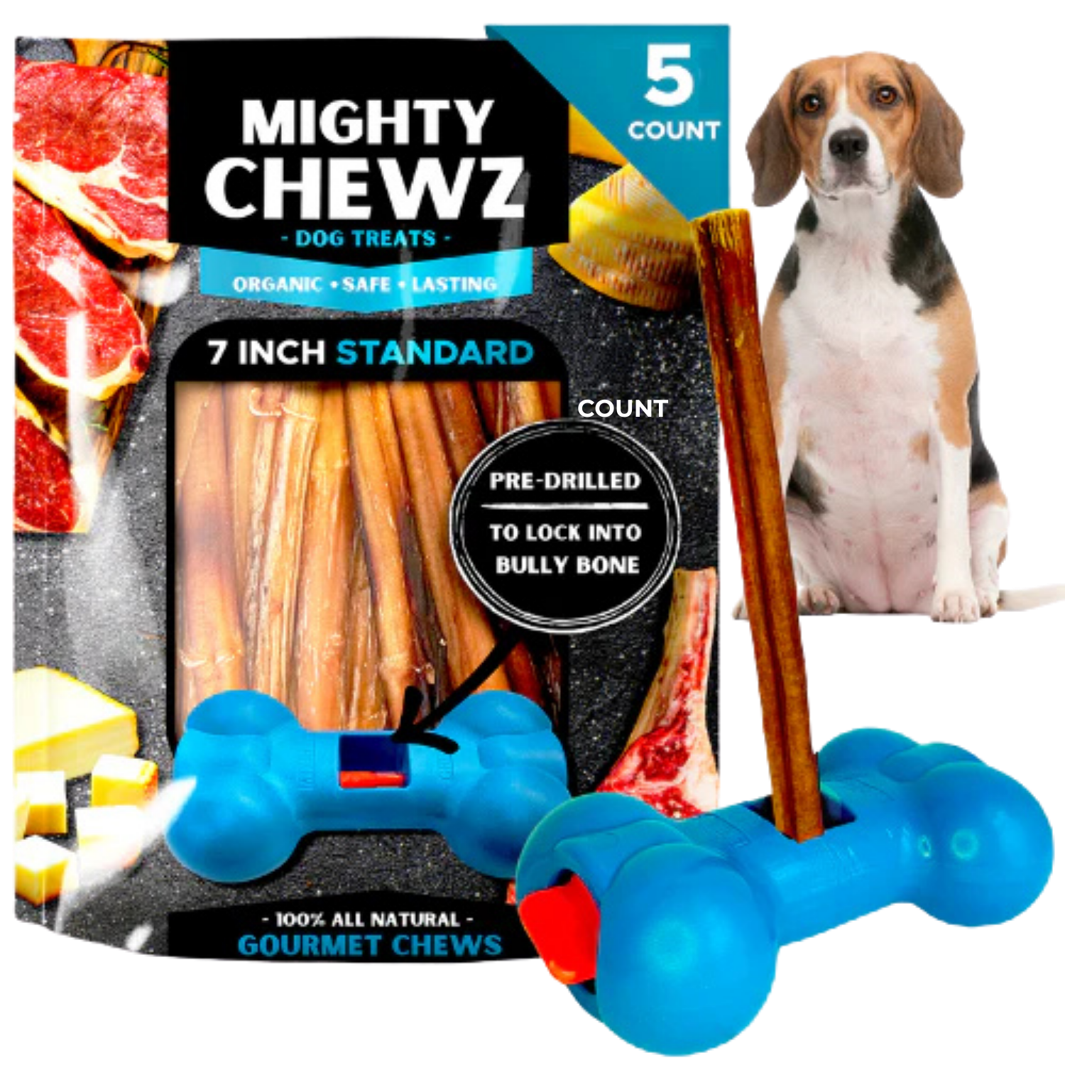 7" Standard Bully Sticks - Bully Bone Included – Mighty Chewz